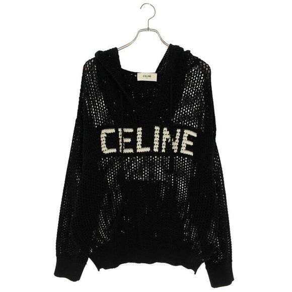 Celine | Sweaters | Celine 2adcx66y38ec Crochet Logo Knit Hoodie Mens S ...